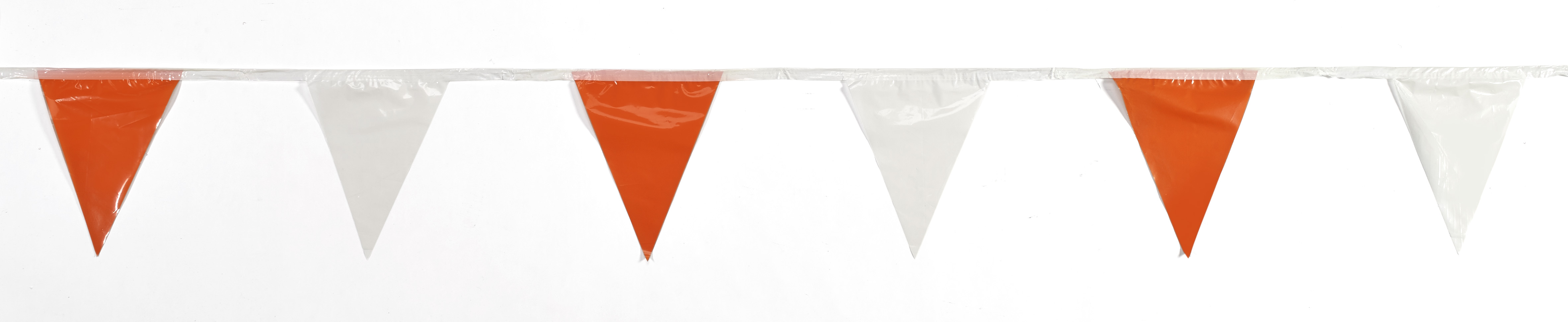 Pennant Banner Flags, 60 ft., Orange/White (Pack of 10)