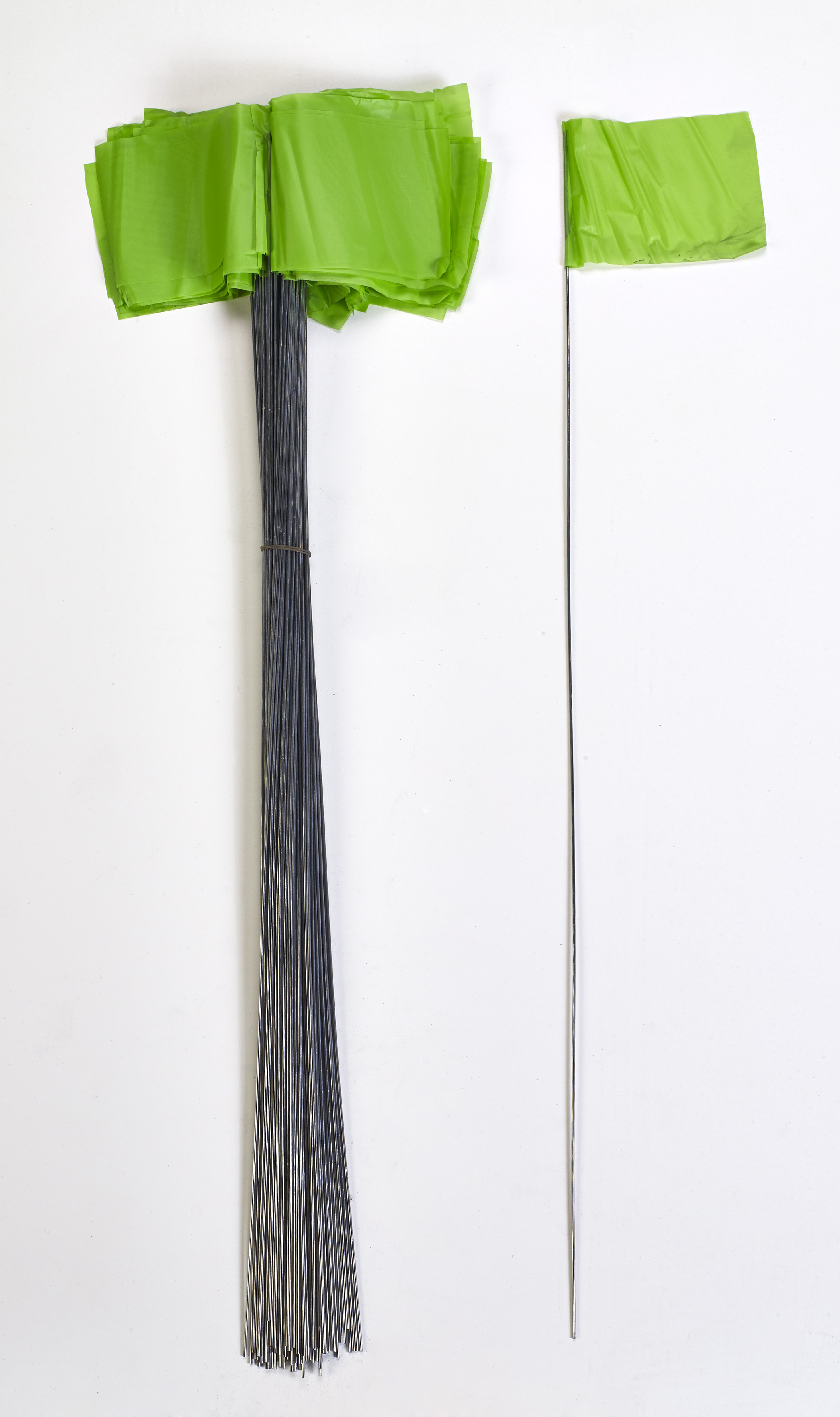 Wire Marking Flags, 2.5"x 3.5"x 21", Green (Pack of 1000)