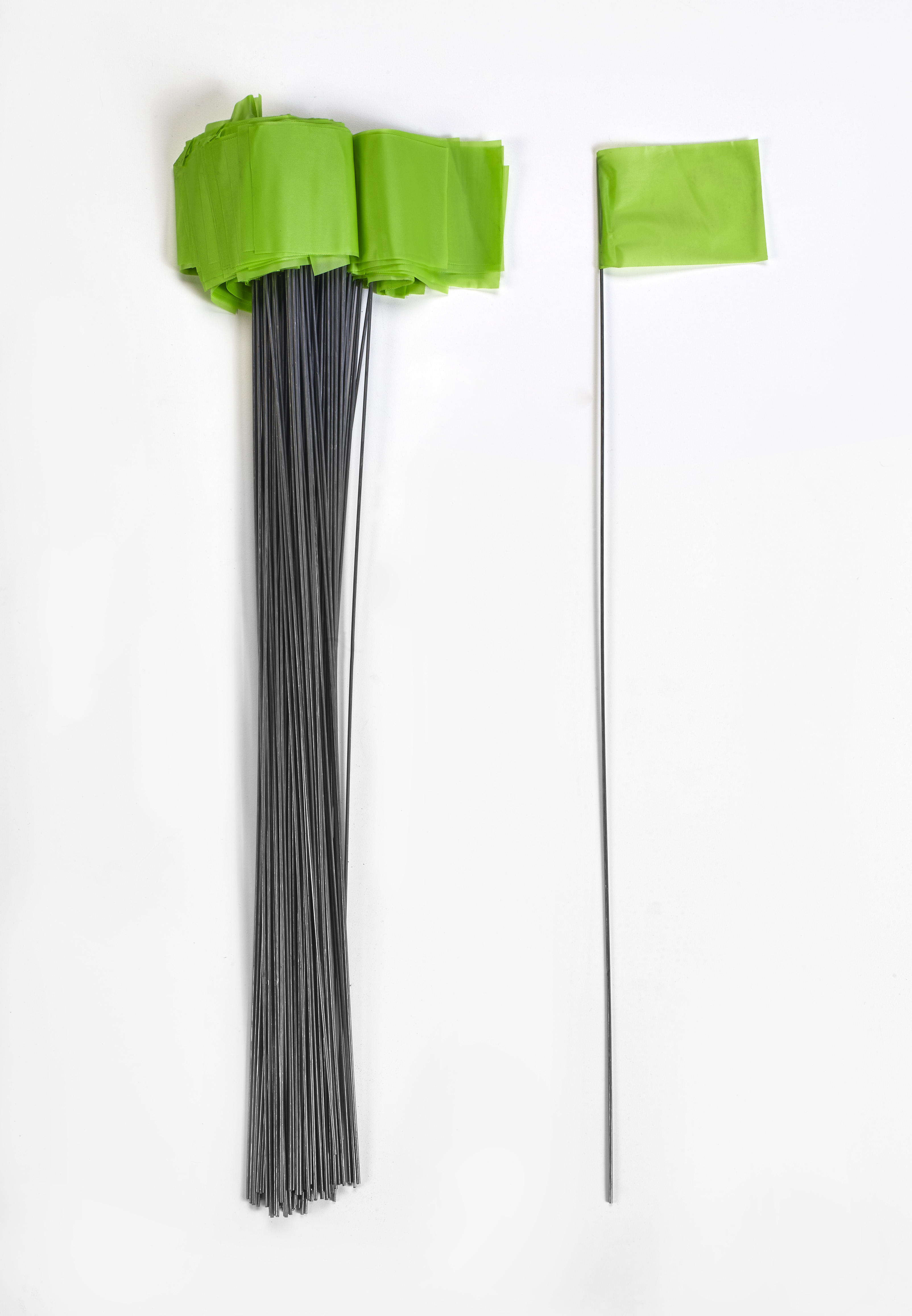 Wire Marking Flags, 2.5"x 3.5"x 30", Green (Pack of 1000)