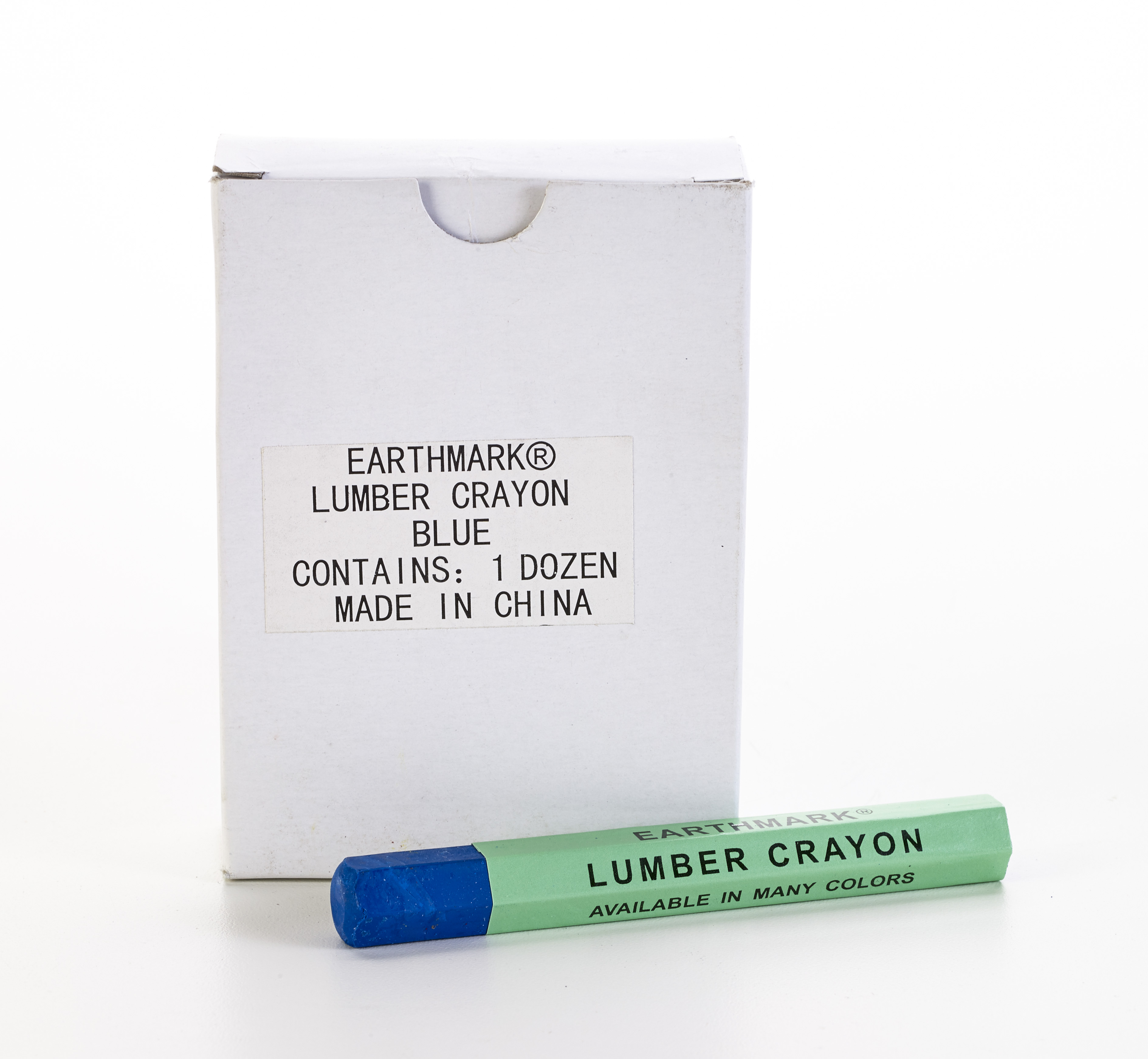 Lumber Marking Crayons, Water Resistant, 4 1/2" x 1/2", Blue (Pack of 12)