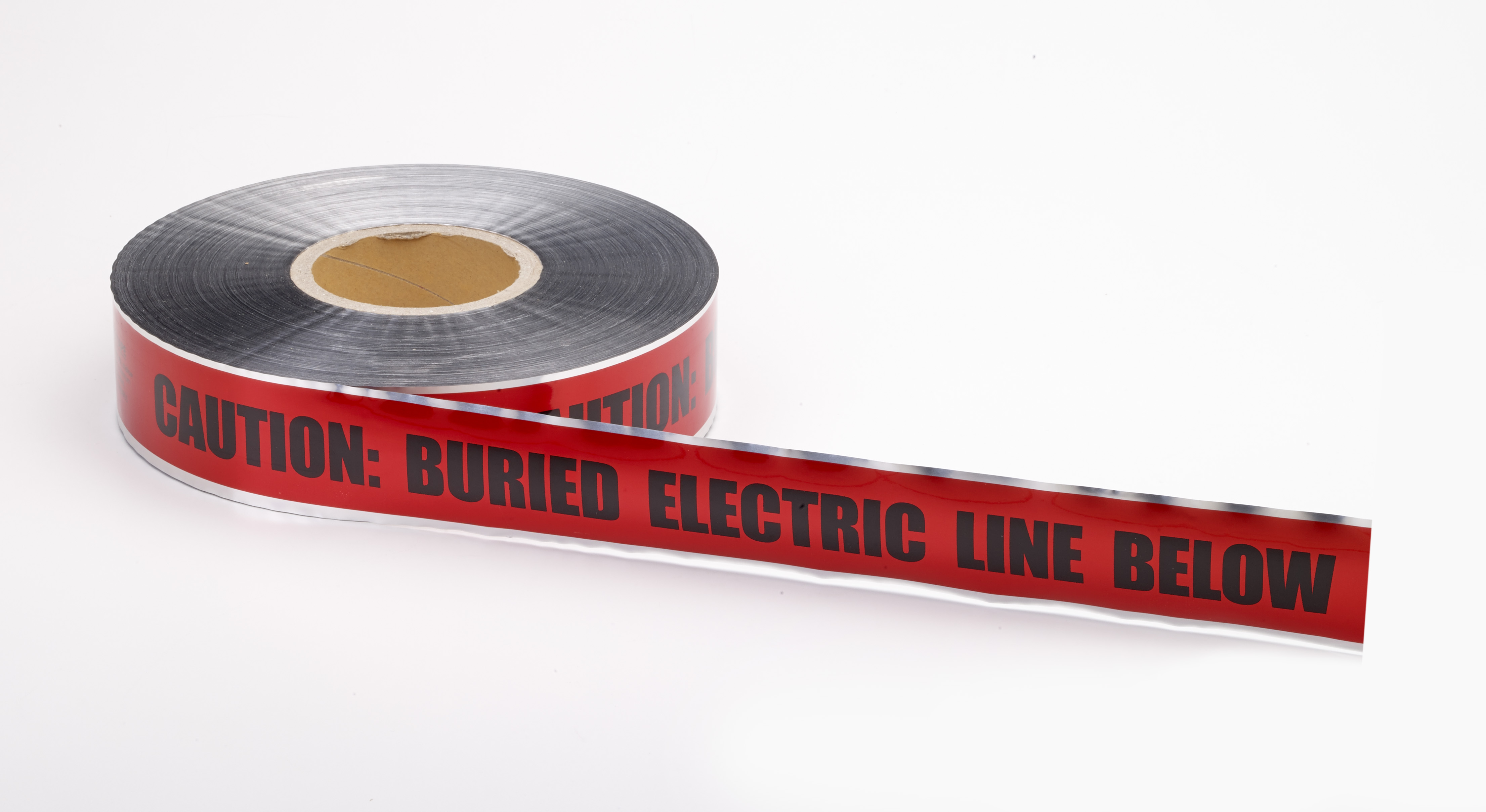 Polyethylene Underground Electric Line Detectable Marking Tape, 1000' Length x 2" Width, Red