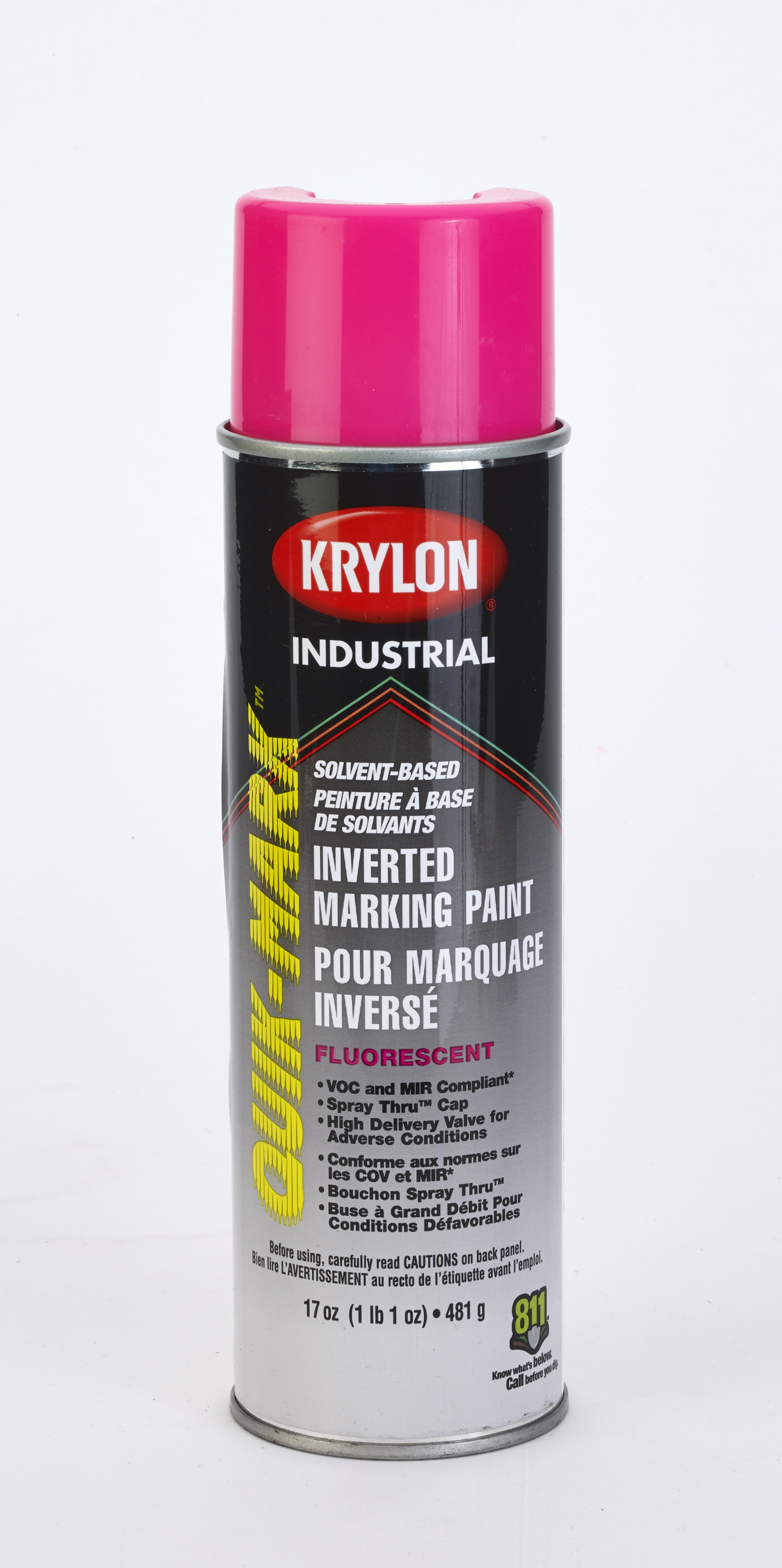 Krylon Inverted Marking Paint, 20 oz, 12 PK, S03622V-Flo Hot Pink