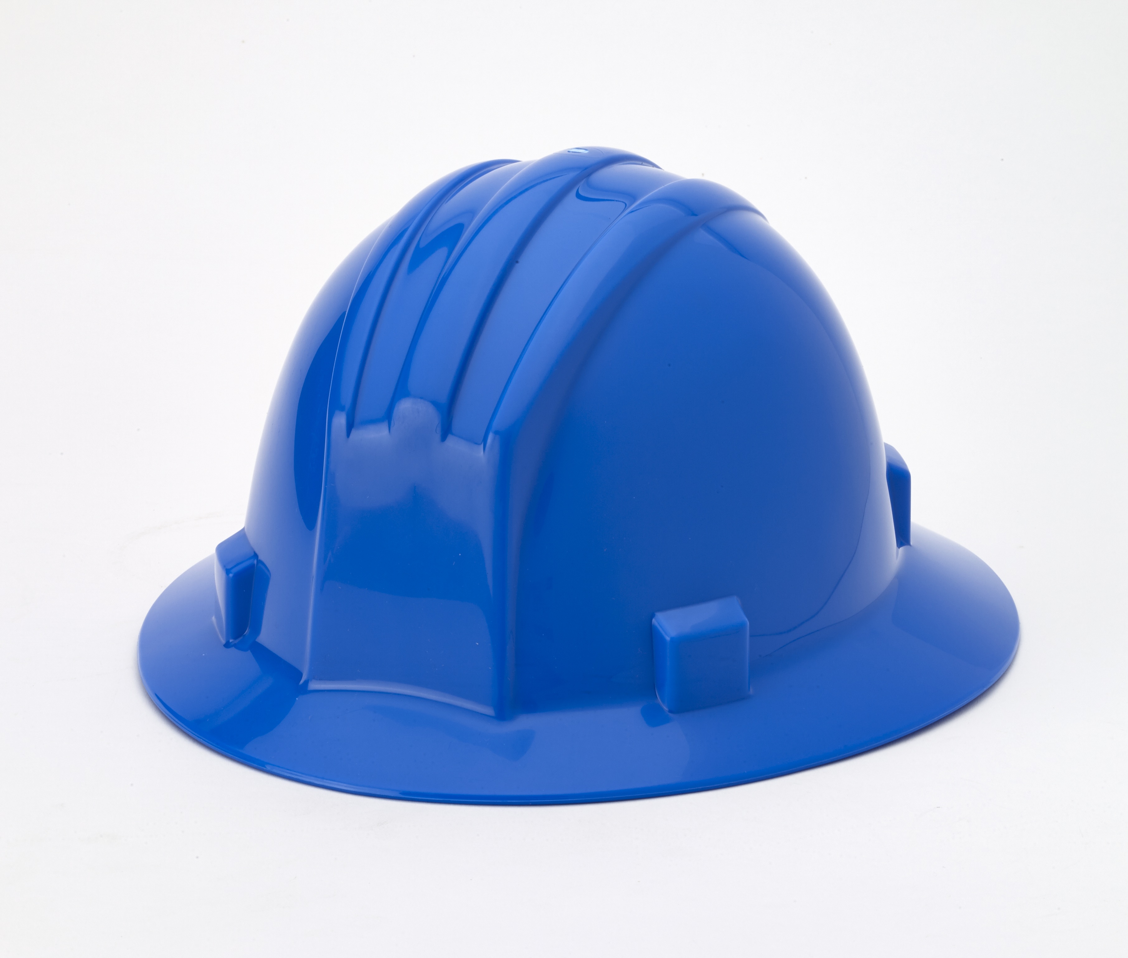 Polyethylene Ratchet Suspension Full Brim Hard Hat, Blue