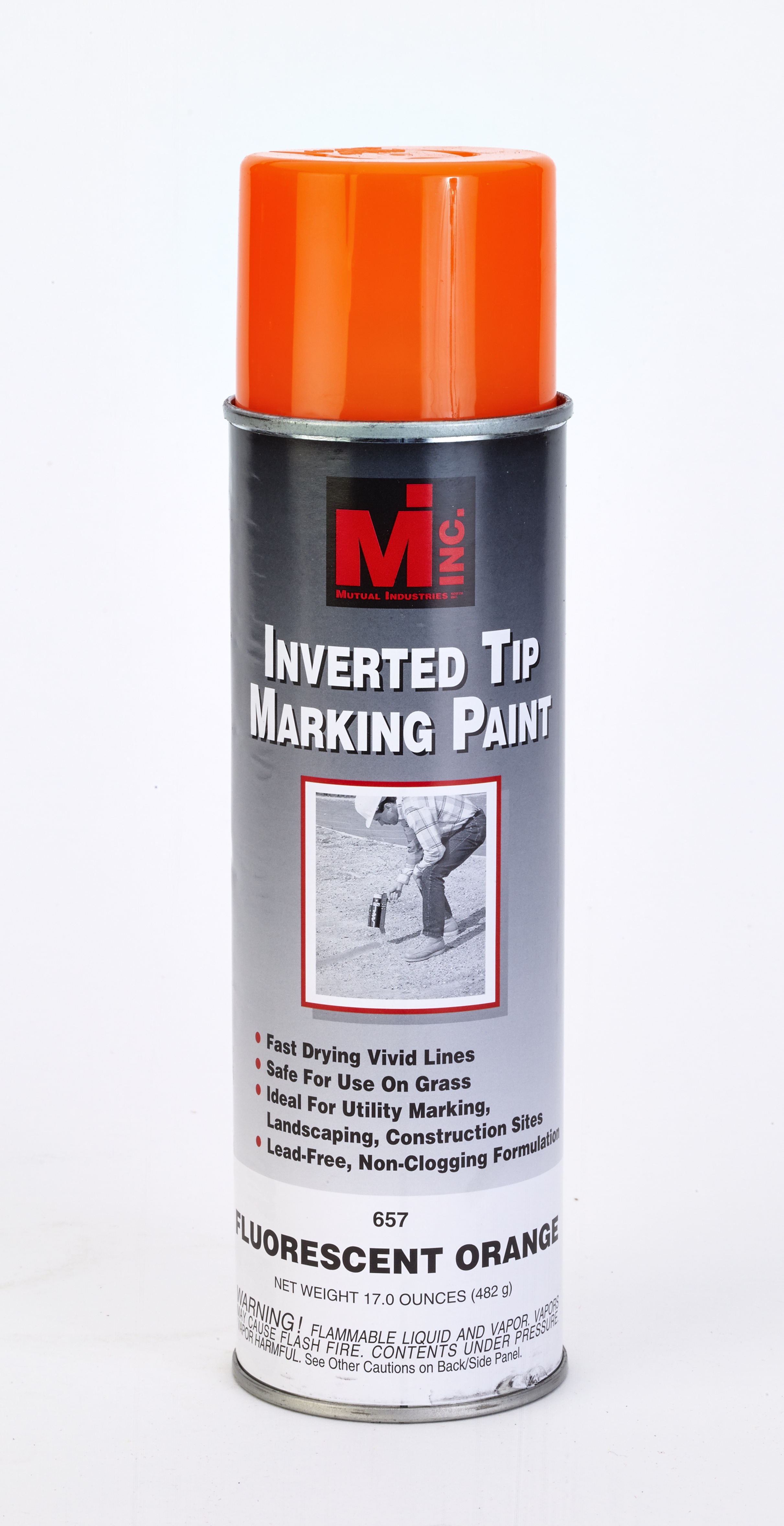 Inverted Tip Spray Paint, #657 Flo Orange, 20 Oz.12/cs