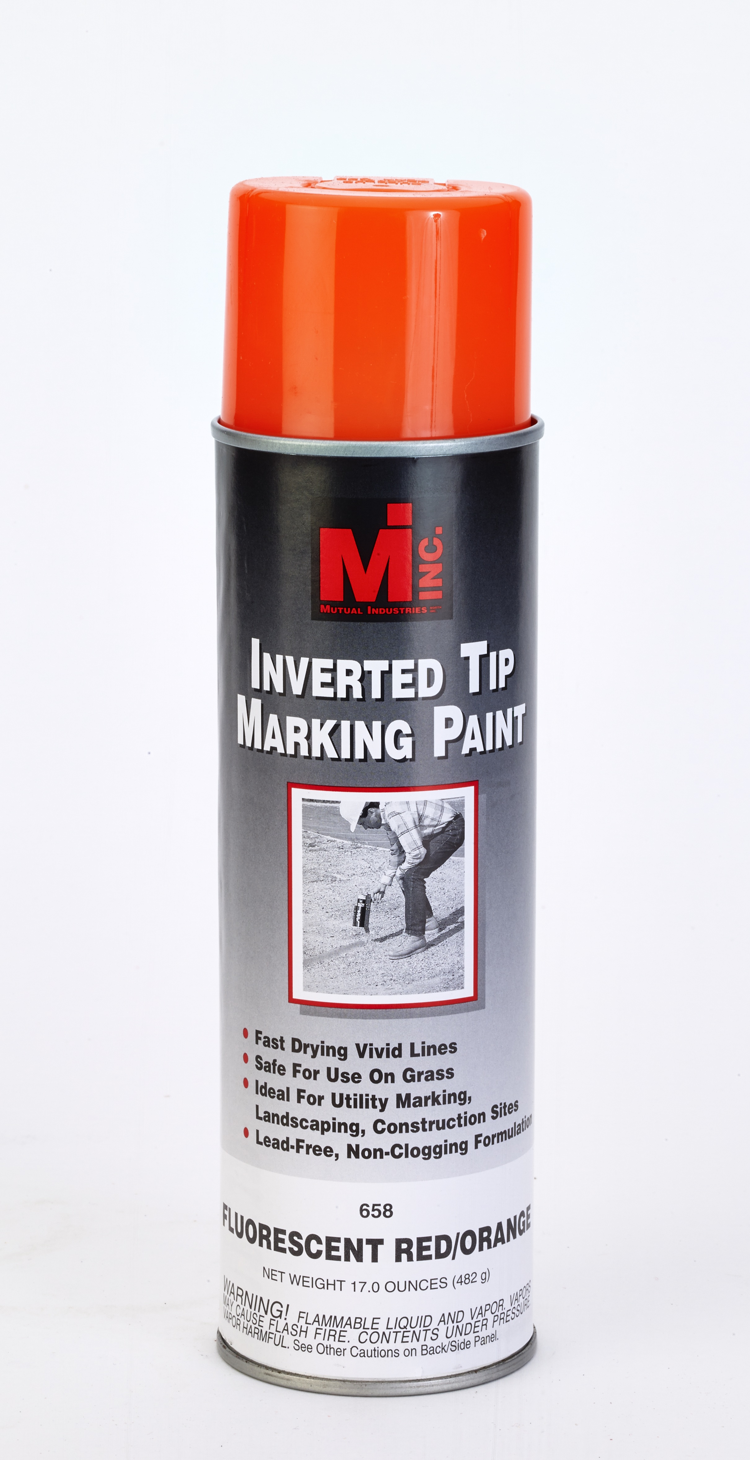 Inverted Tip Spray Paint, #658 Flo Red/Org, 20 Oz.12/cs