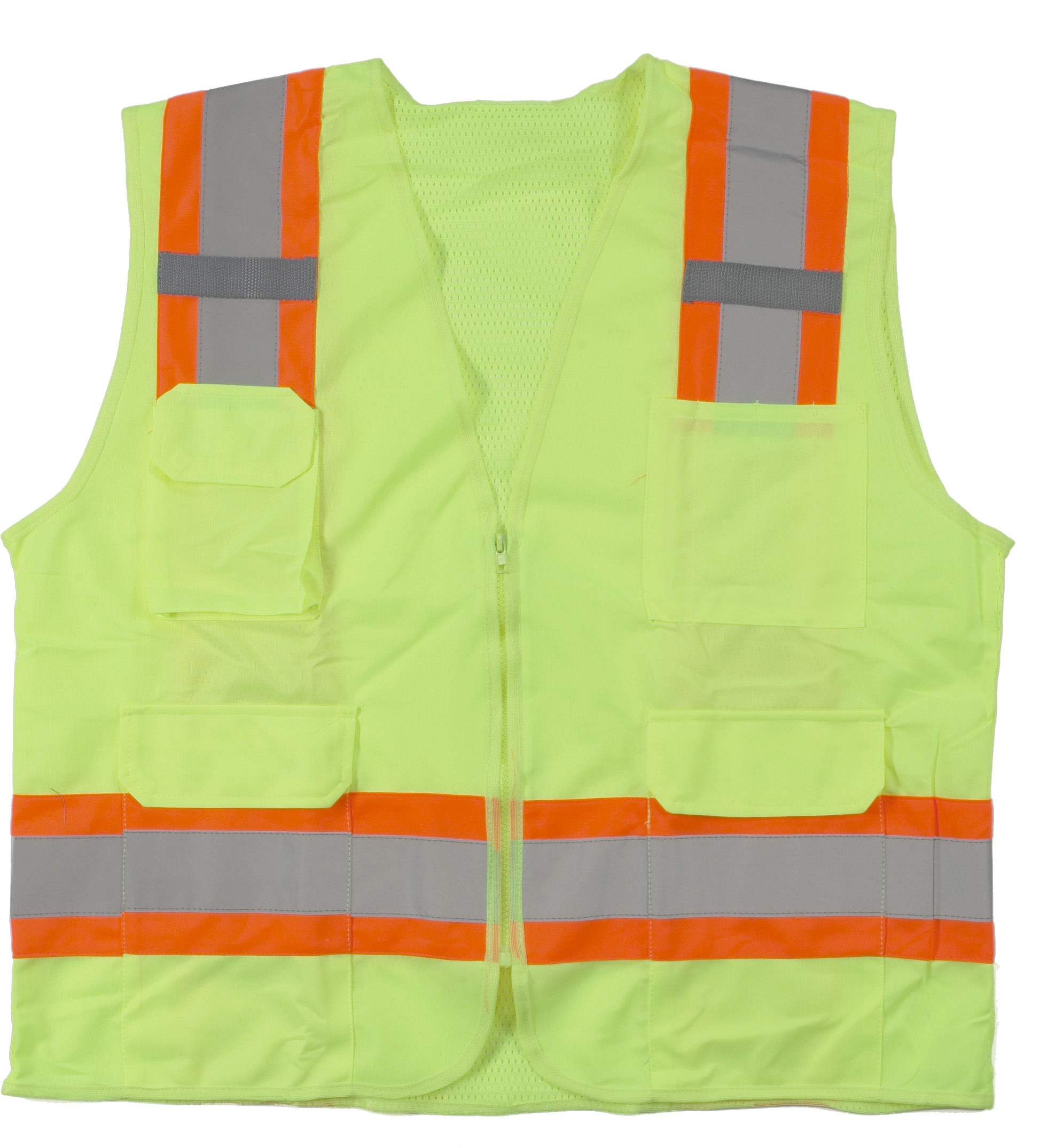 High Visibility Polyester ANSI Class 2 Surveyor Safety Vest with Pouch ...