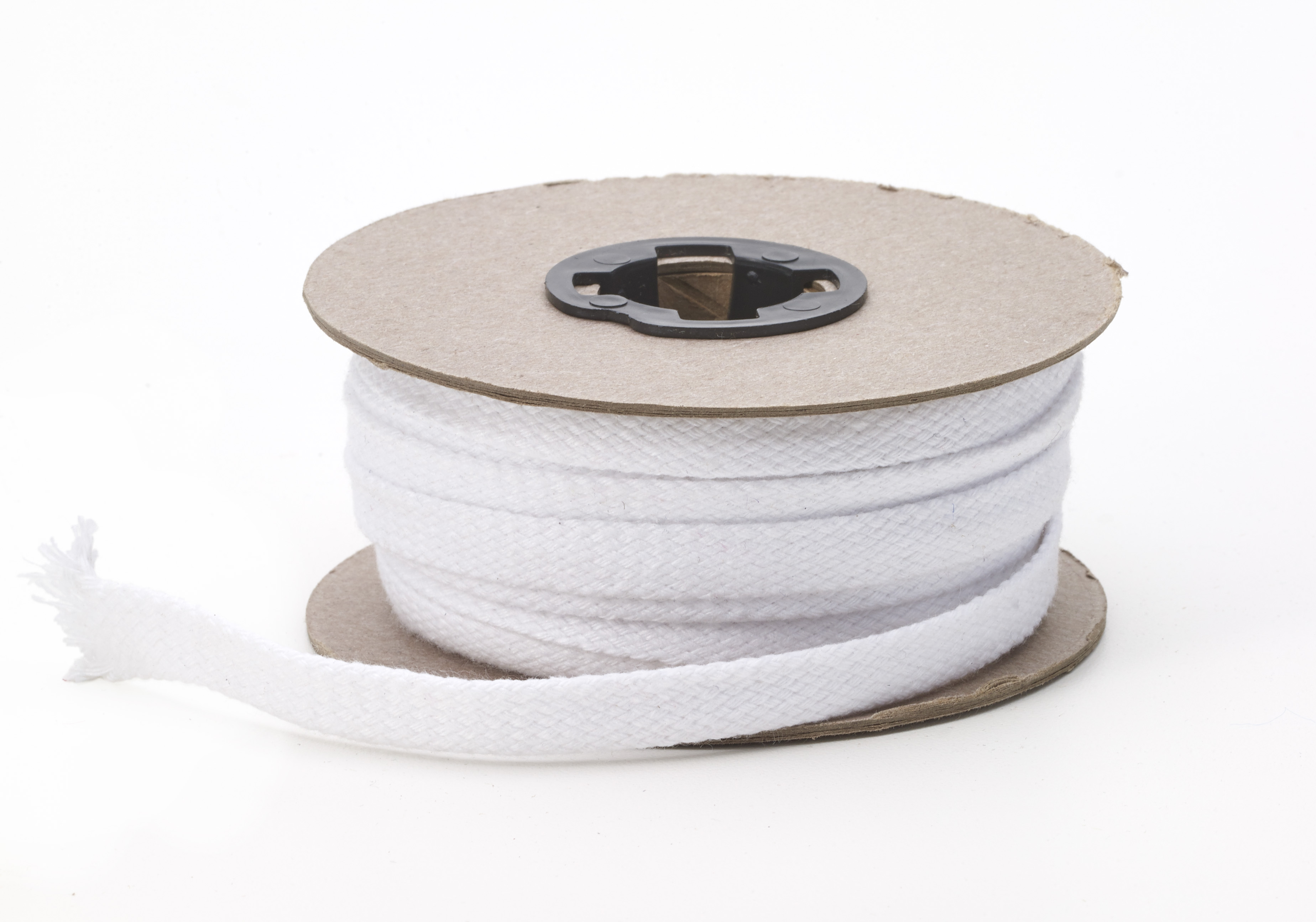 Flat draw cord, 1/2 in Wide, 15 yds, White
