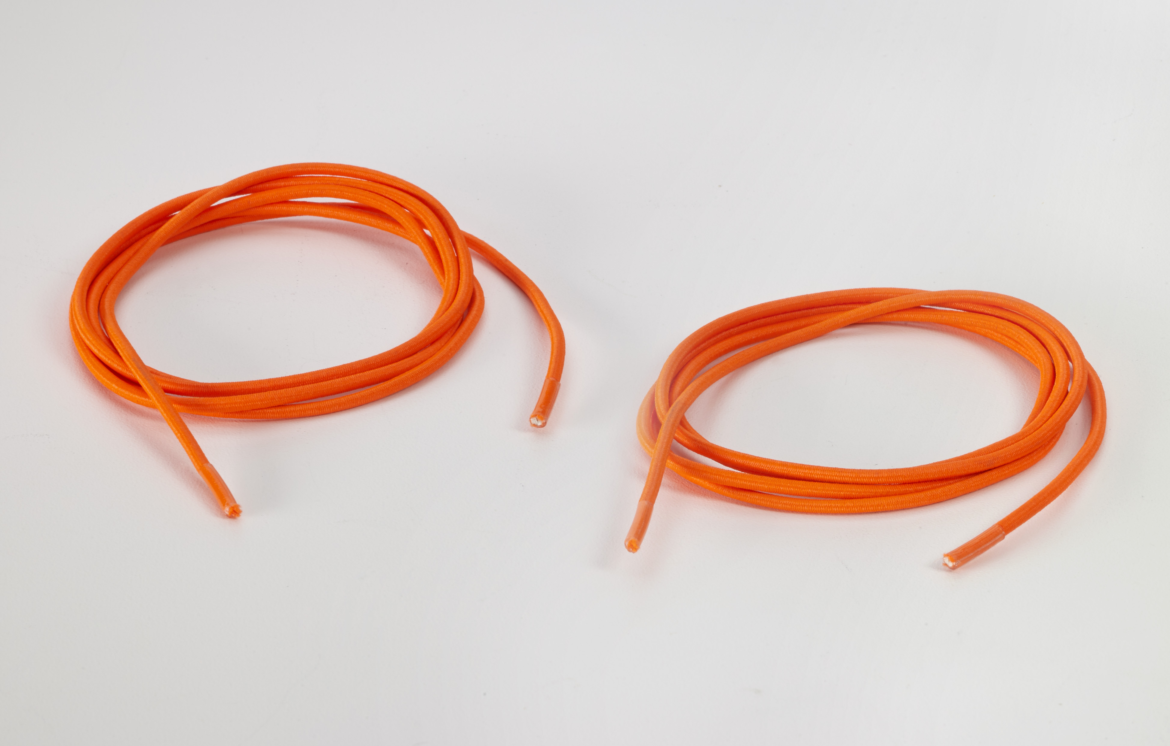 Shock cord 5/8 in tipped laces, 54 in lengths, Neon orange